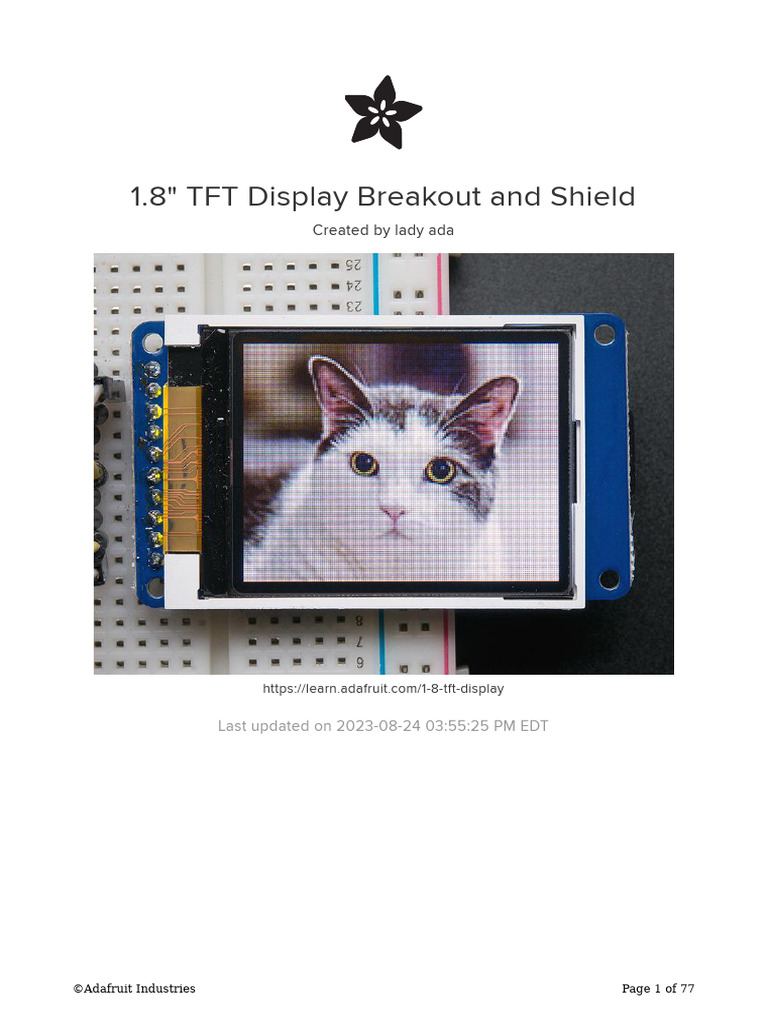 1 8 TFT Display | PDF | Arduino | Electrical Connector