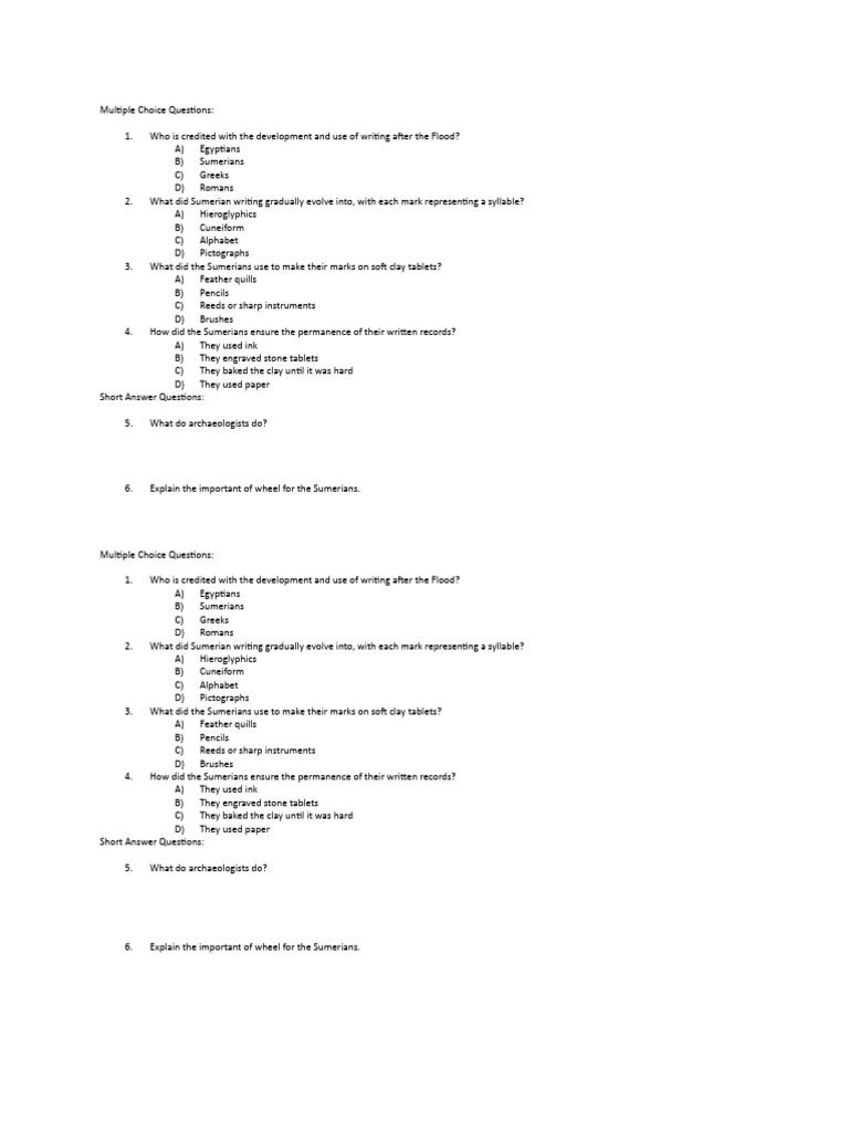 Multiple Choice Questions | PDF