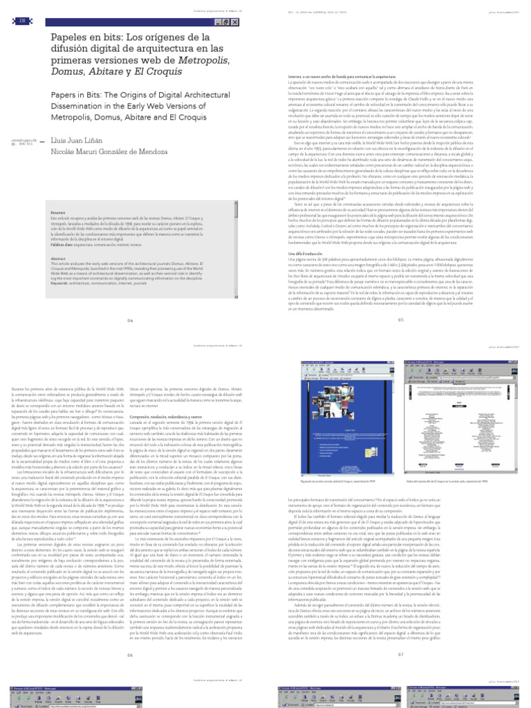Papeles en Bits: Los Orígenes de La Difusión Digital de Arquitectura en ...