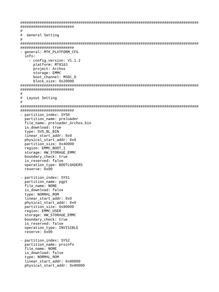 MT8163 EMMC Partition Layout | PDF | Data | Data Management