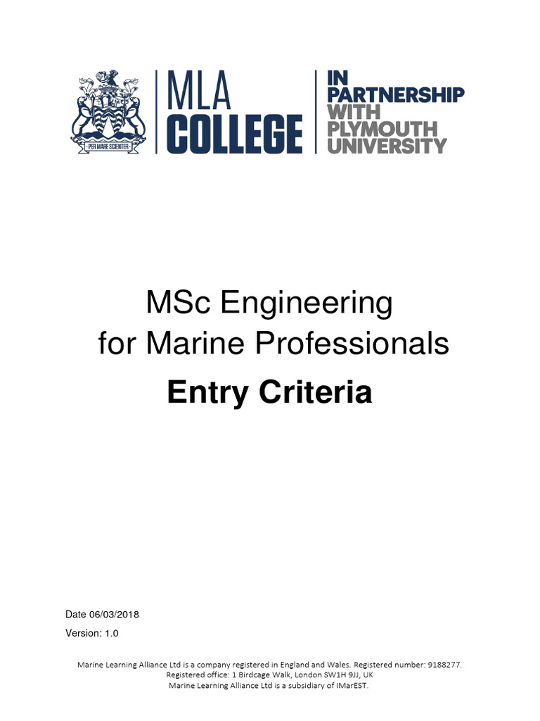 MSC Engineering Entry Criteria | PDF | Master's Degree | Qualifications