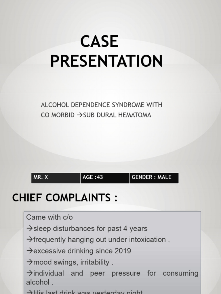 Subdural Hematoma Case Presentation | PDF | Clinical Medicine | Medical Specialties