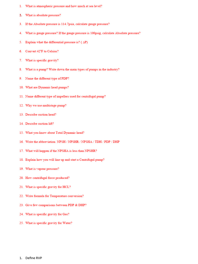 Skill Test | PDF | Pump | Pressure Measurement