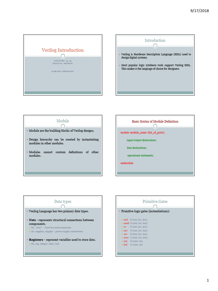 Digital Design Lecture 14-15 | PDF