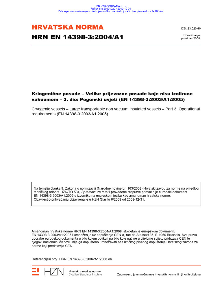 HRN en 14398-3 A1 2005 | PDF