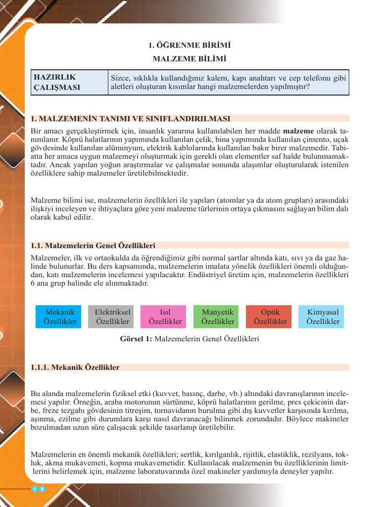 Kullan 1 2 3 Hafta Malzeme Bilgisi 10 27-18-36 | PDF