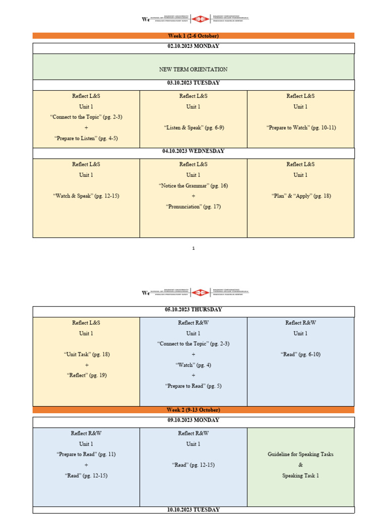 Module 4 (Extended) Weekly Schedule 2 | PDF | Human Communication