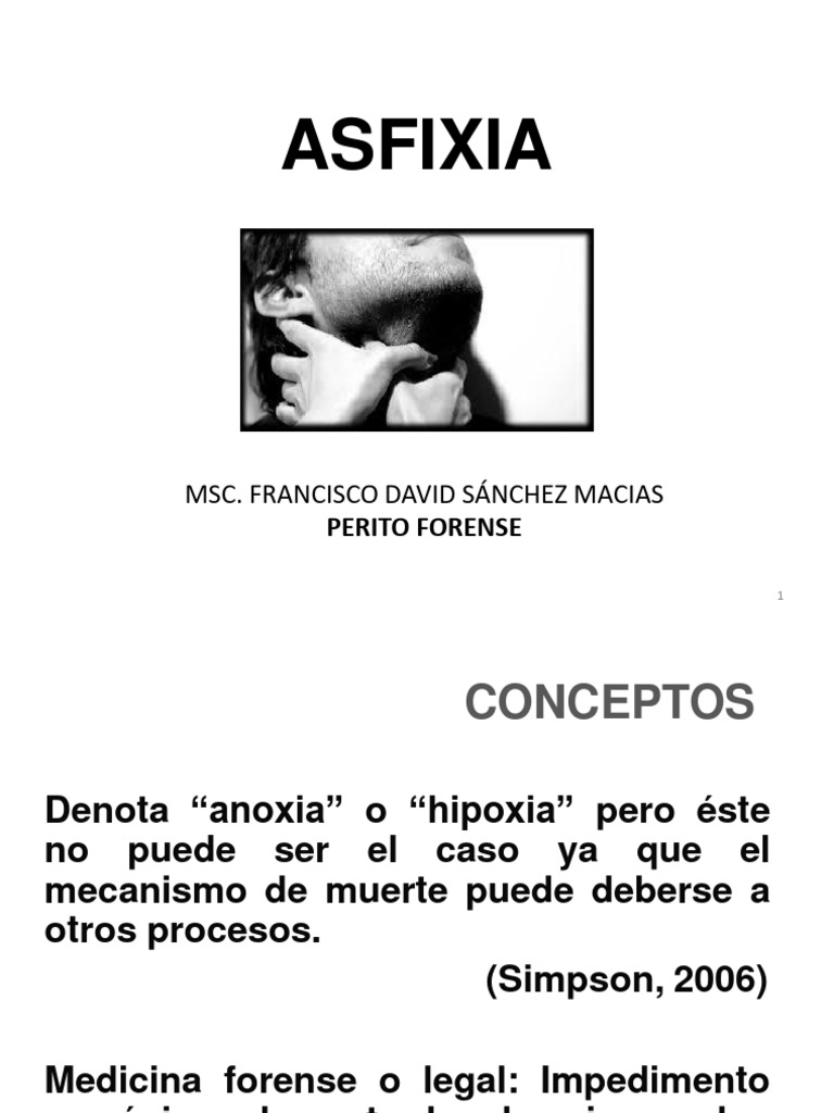 Asfixia: Tipos, Causas y Diagnóstico Forense | PDF | Hipoxia (médica ...