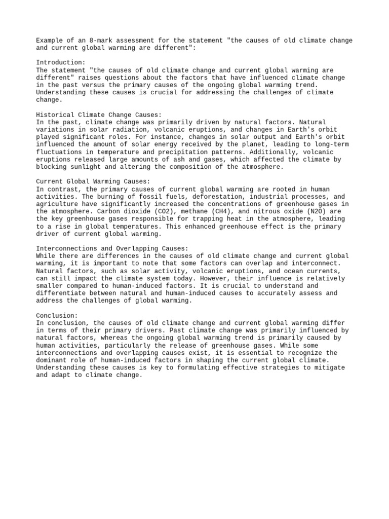 Example of An 8-Mark Assessment For | PDF | Climate Change | Climate