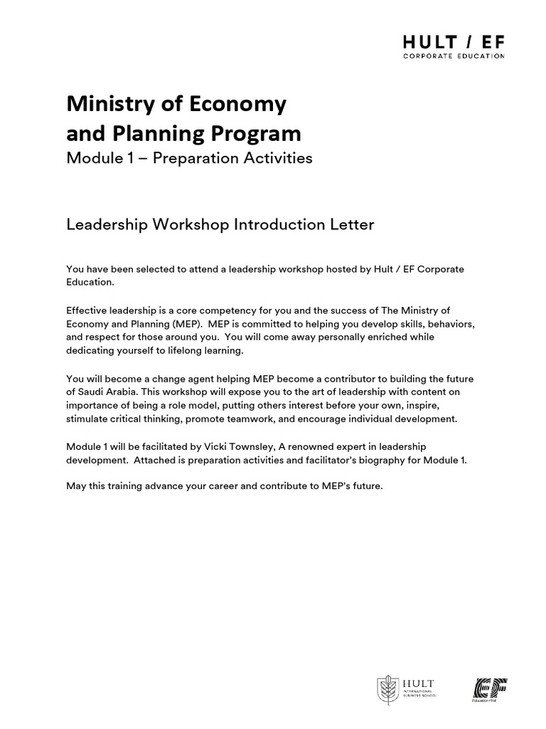MEP - Introduction Letter | PDF | Leadership | Sales