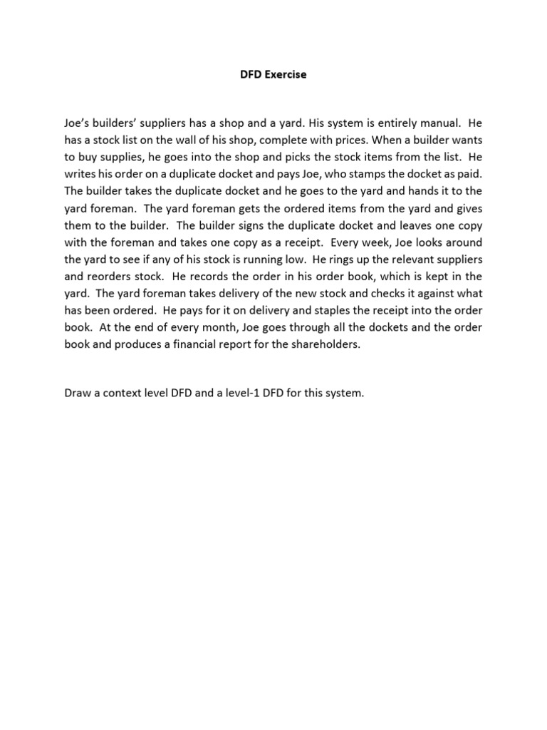 DFD Exercise | PDF