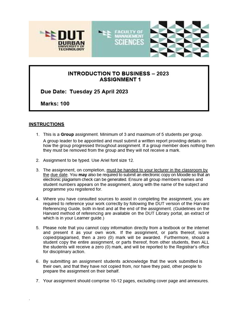 Business Assignment Guidelines | PDF | Human Communication
