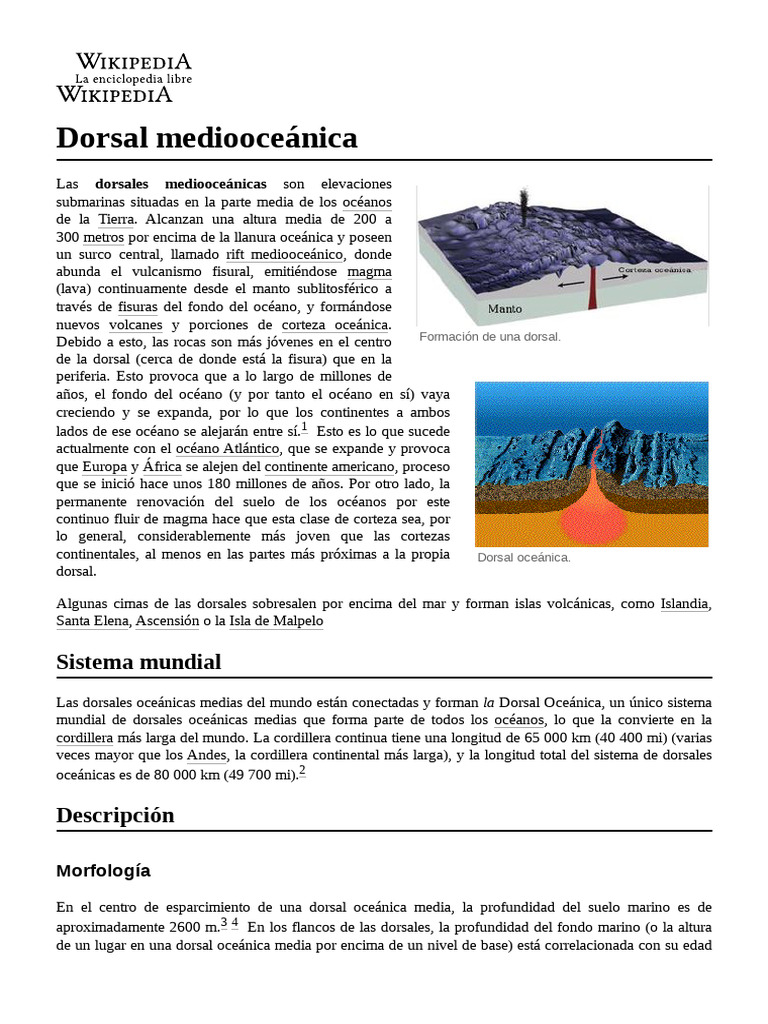 Dorsales Oceánicas y Su Expansión | PDF | Procesos geologicos ...