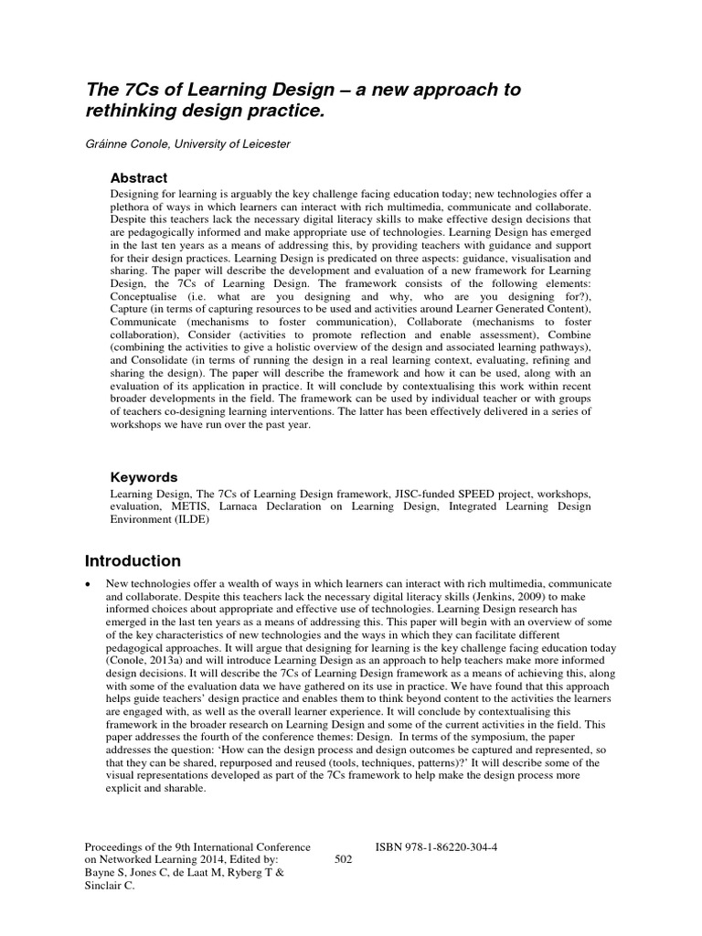 Conole | PDF | Instructional Design | Learning
