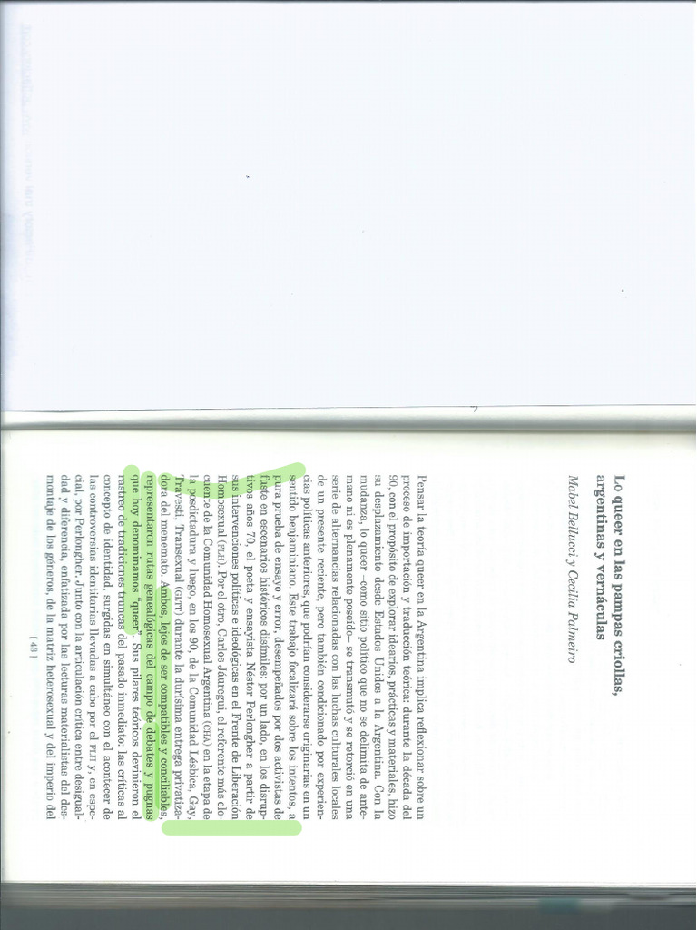 Lo Queer en Las Pampas Criollas | PDF