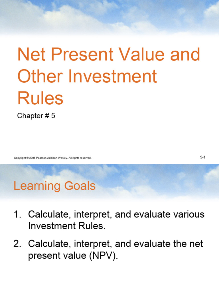 Chapter 5 - Investment Rules-1 | PDF | Internal Rate Of Return | Net ...
