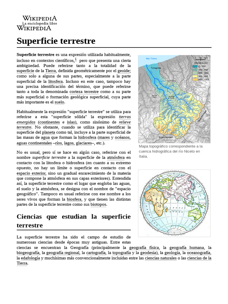 Ciencias de la Superficie Terrestre | PDF | Tierra | Ciencias de la Tierra