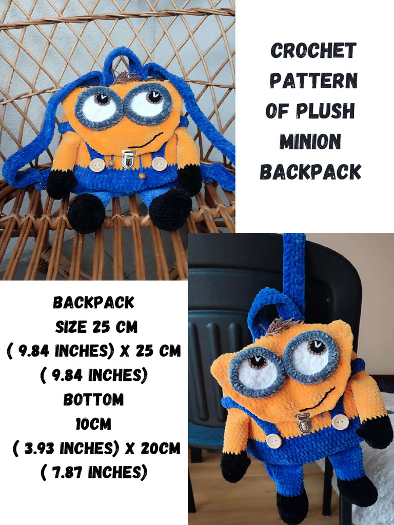 Crochet Pattern for Minion Backpack | PDF | Crochet | Yarn