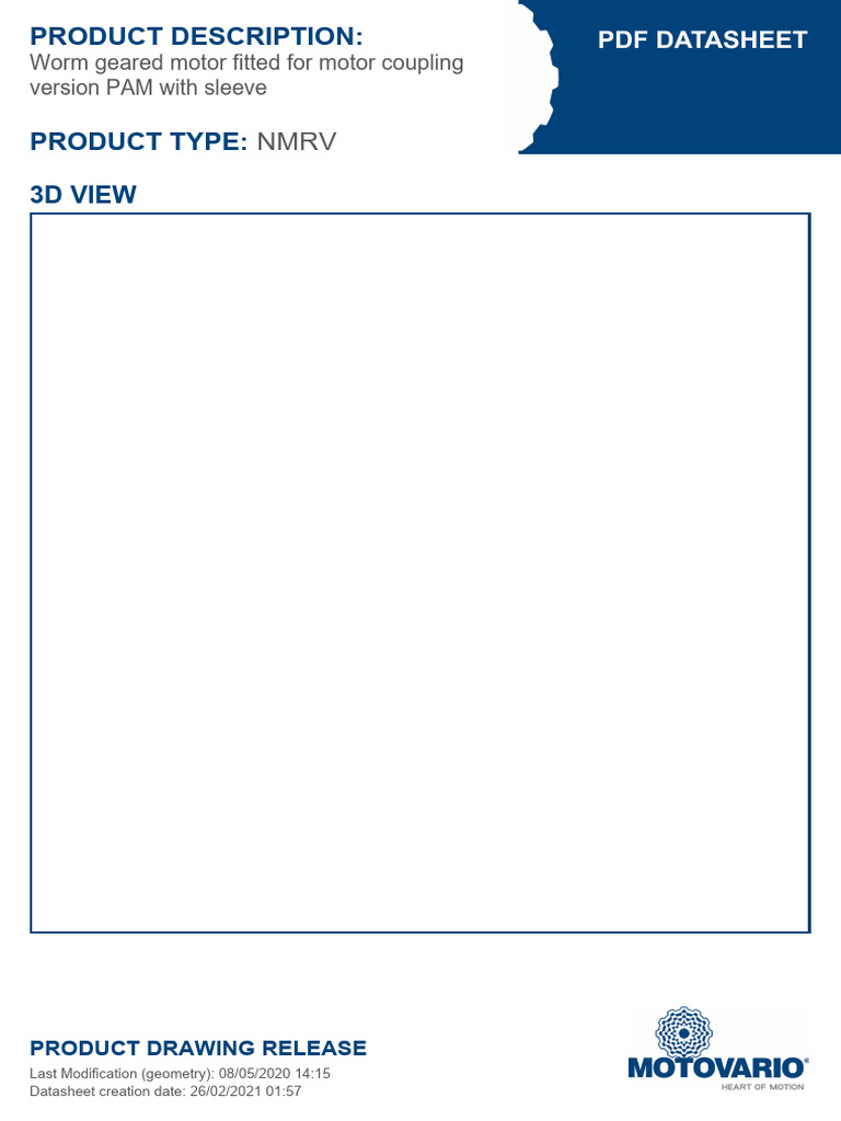 Gearbox Datasheet - NMRV04051281811100300NO - (-) | PDF