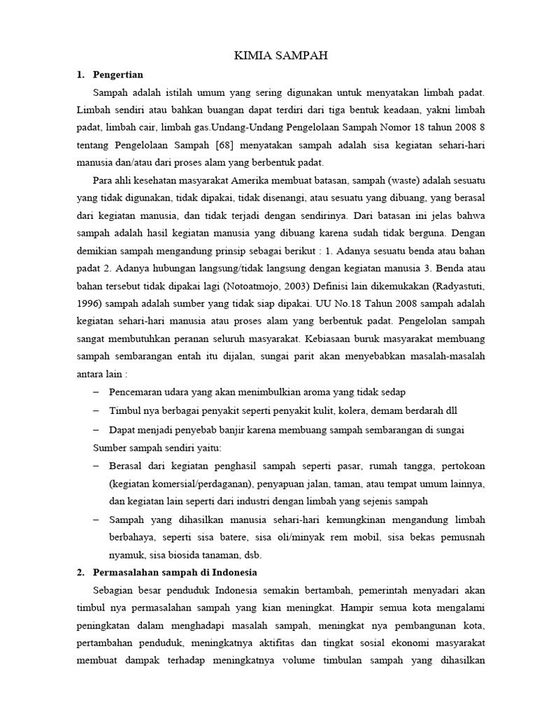 Kimia Sampah Kel 3 | PDF | Sains & Matematika