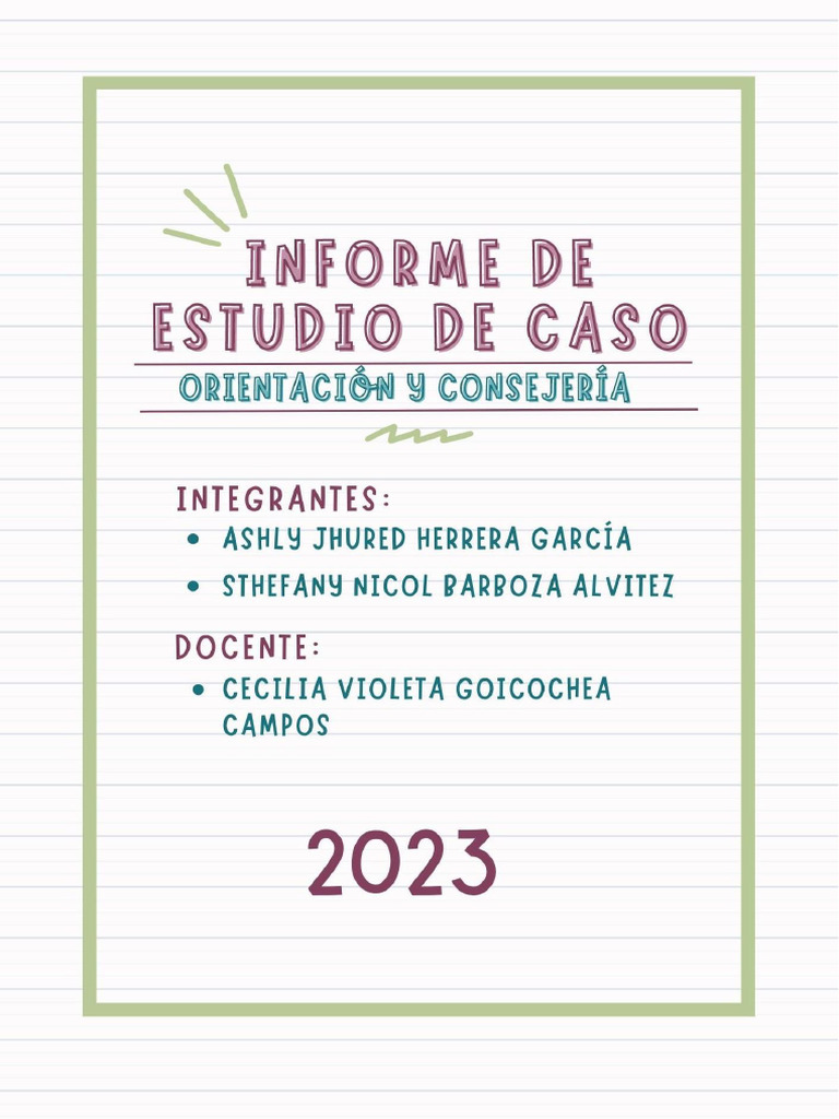 Modelo de Informe Final Estudio de Caso - PDF 2 | PDF | Las emociones | Comportamiento
