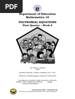 Mathematics: Quarter 1 - Module 10: Polynomial Equation | PDF ...
