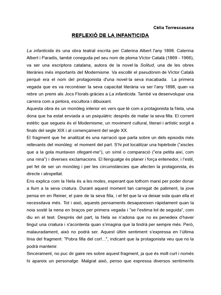 La Infanticida | PDF