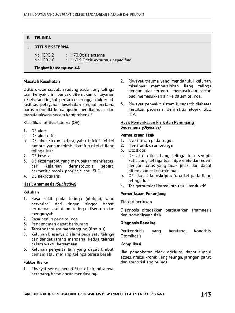 Panduan Penanganan Otitis Eksterna | PDF