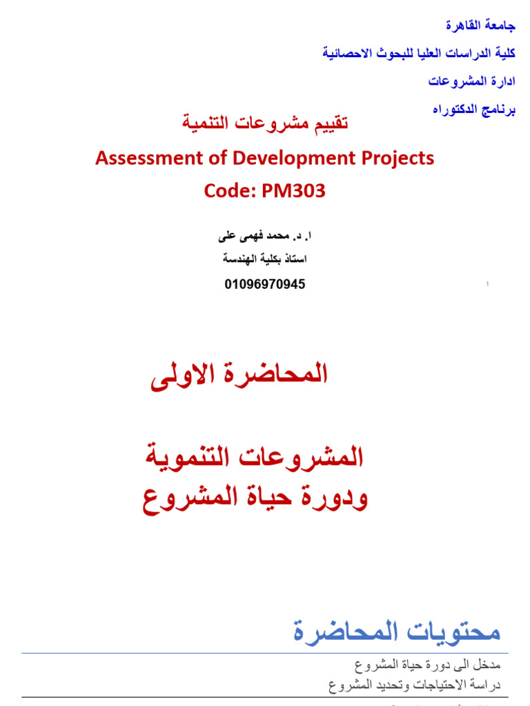 Develooment Project Assessment-Lec-1 | PDF