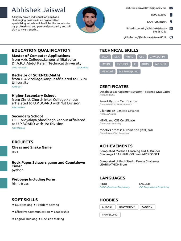 Abhishek's Resume | PDF | Information Technology | Software