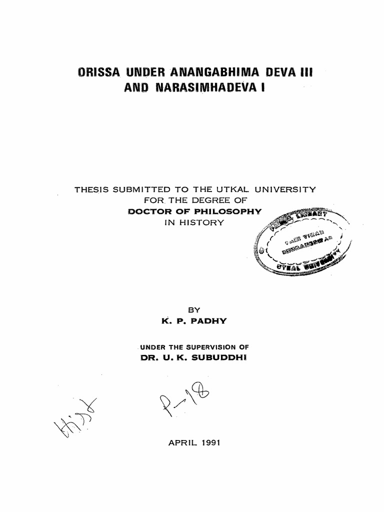 Orissa Under Anangabhima Deva III and Narasimahadeve I (Full) | PDF