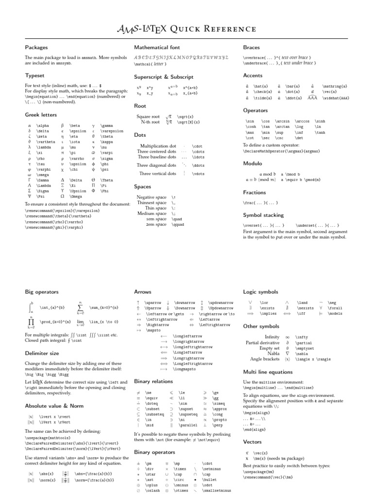 Latex Shortcuts | PDF | Matrix (Mathematics) | Mathematics Latex Shortcuts | PDF | Matrix (Mathematics) | Mathematics