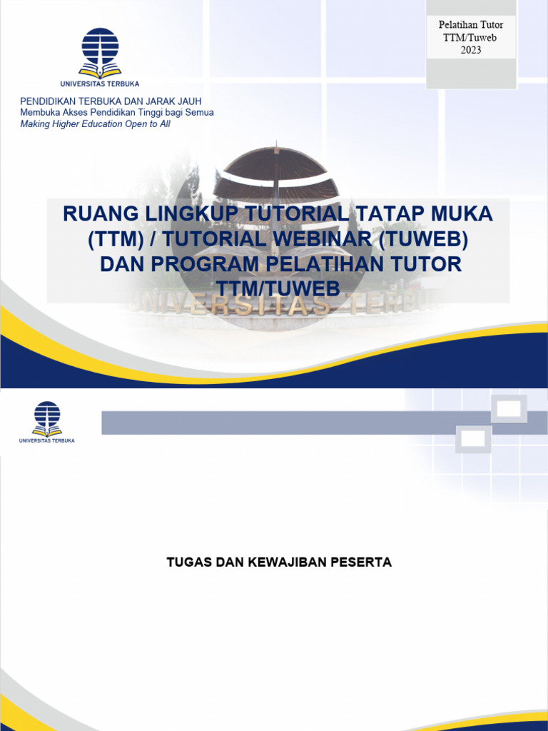 1.0 Ruang Lingkup TTM Dan Program Pelatihan Tutor TTM | PDF