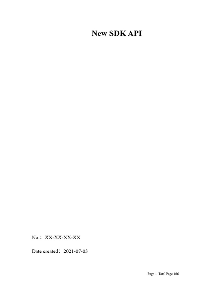 New SDK API 2021 | PDF