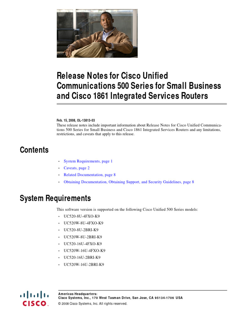 Release Notes For Cisco Unified Communications 500 Series For Small ...
