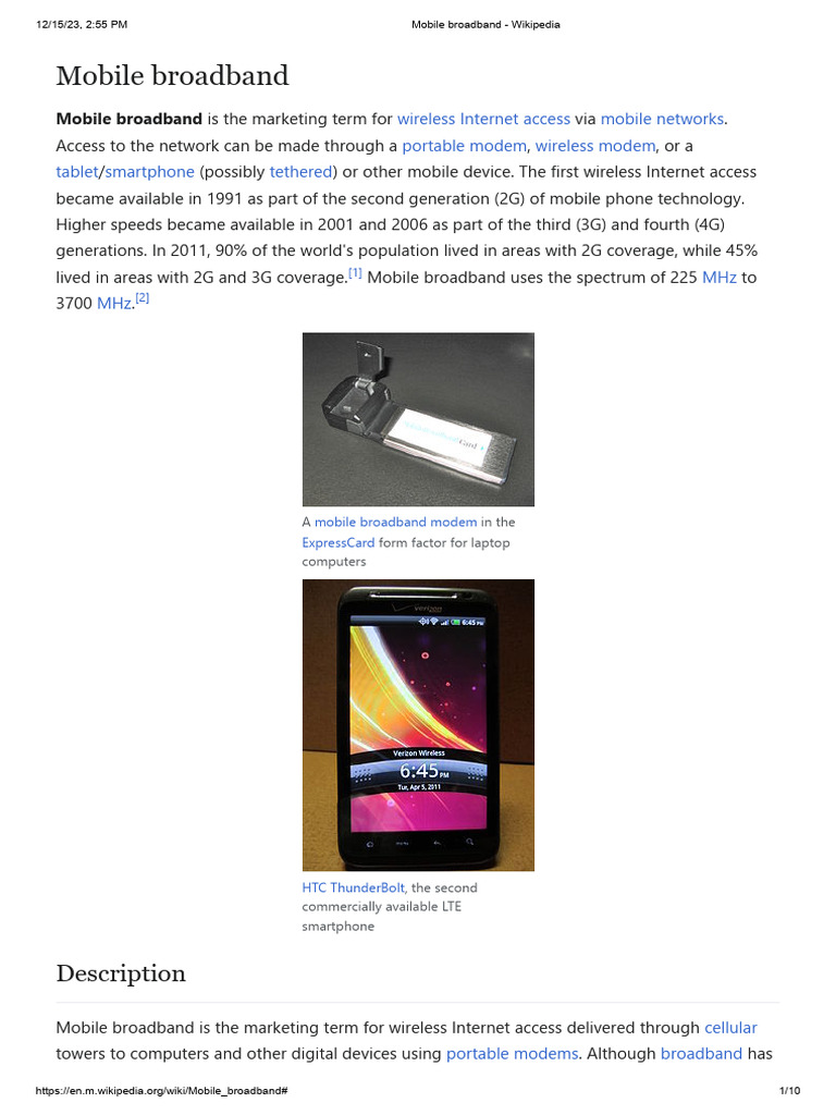 Mobile Broadband - Wikipedia | PDF | Business | Technology & Engineering
