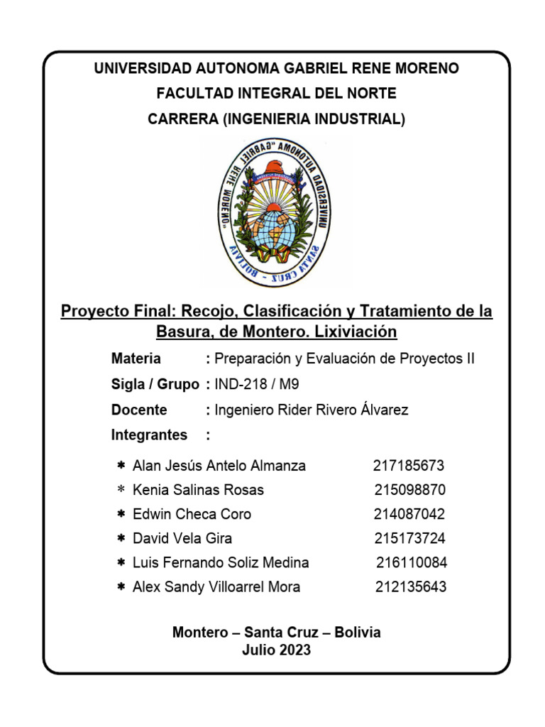 Proyecto de Clasificación de La Basura | PDF | Residuos | Vertedero