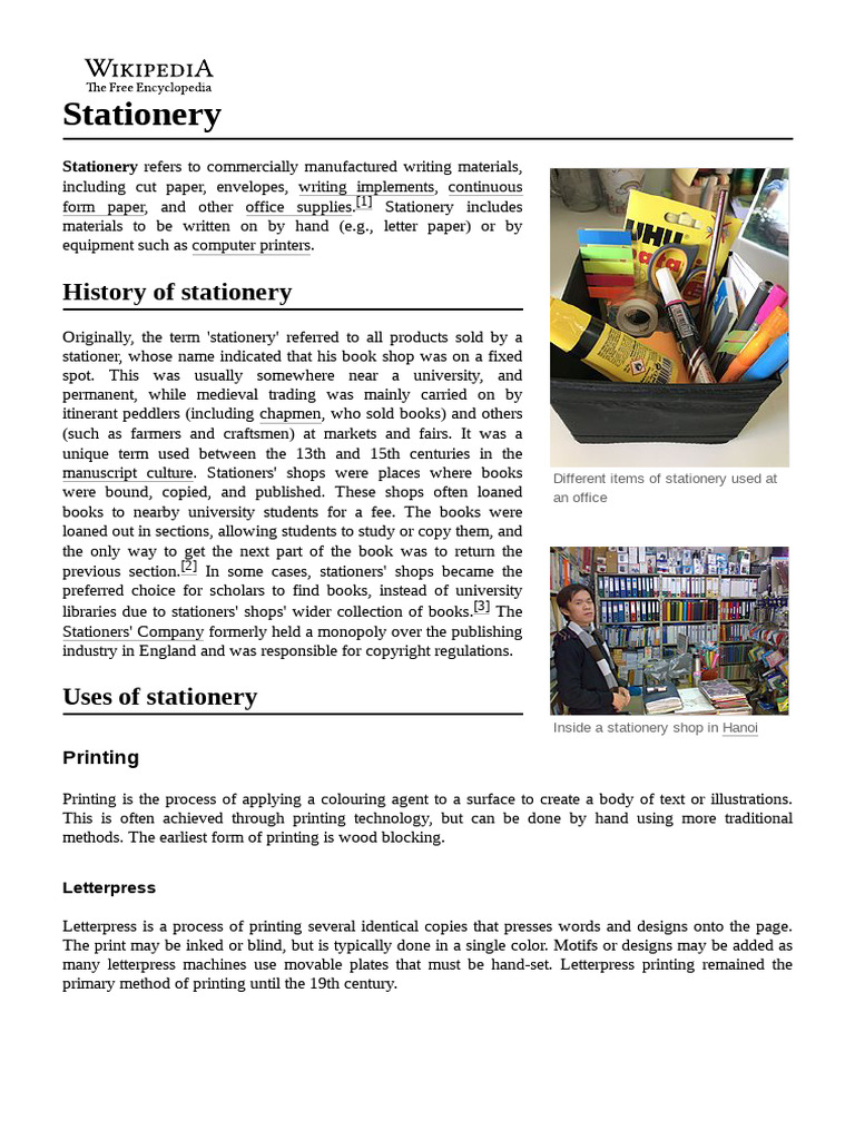 Stationery | PDF