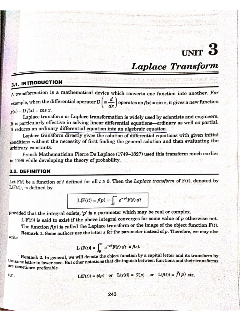 Laplace Transform | PDF