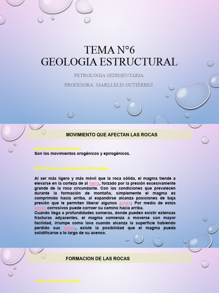 Tema N°6 Geologia Estructural | PDF | Roca (geología) | Roca ígnea