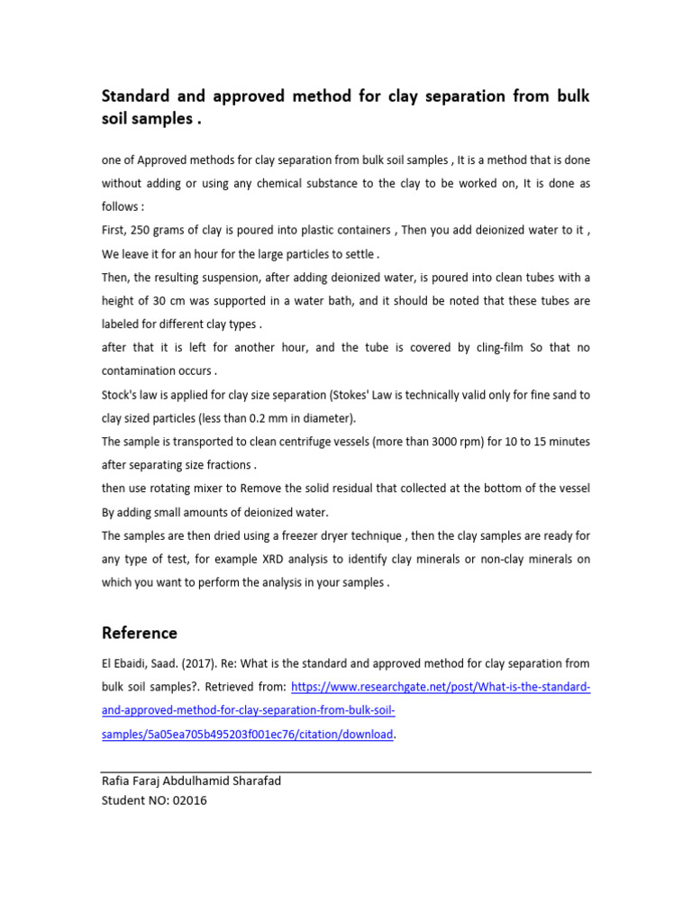 Clay Separation | PDF