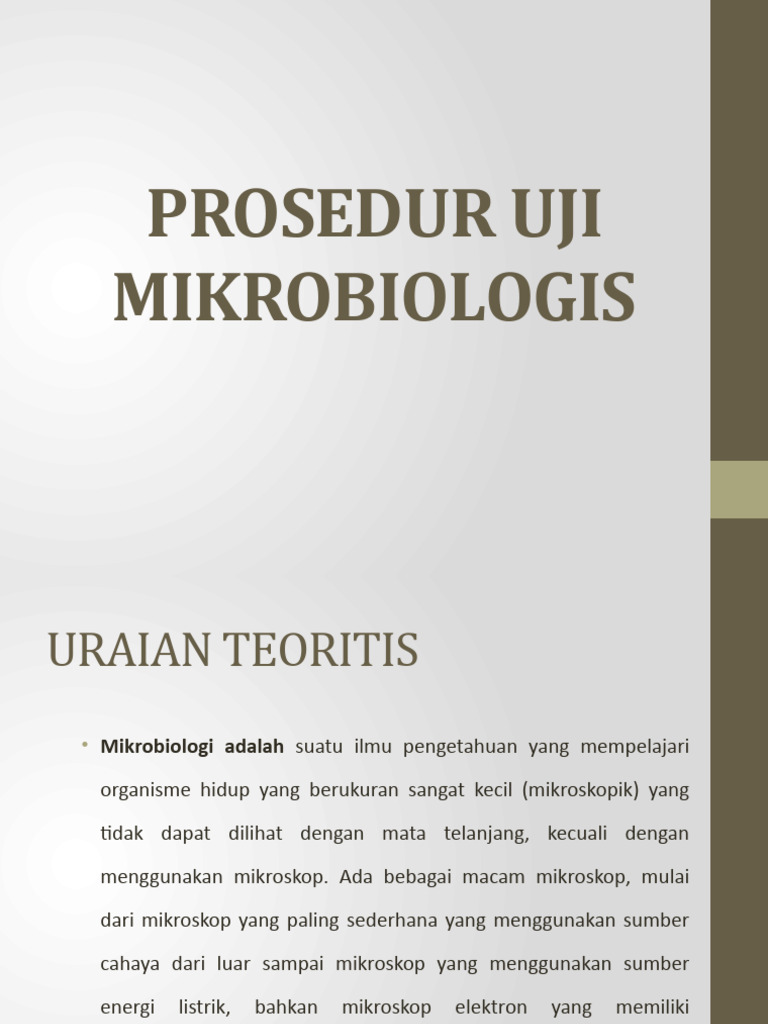 Prosedur Uji Mikrobiologis | PDF