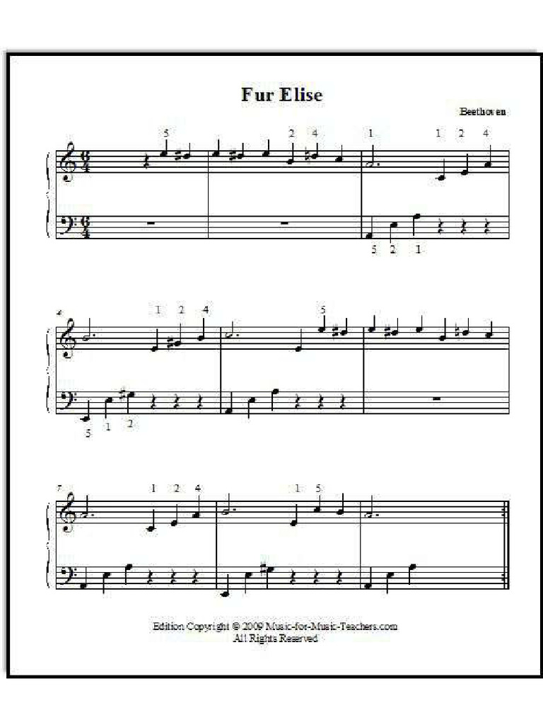 Free Fur Elise Sheet Music - Beautifully Readable Copies | PDF