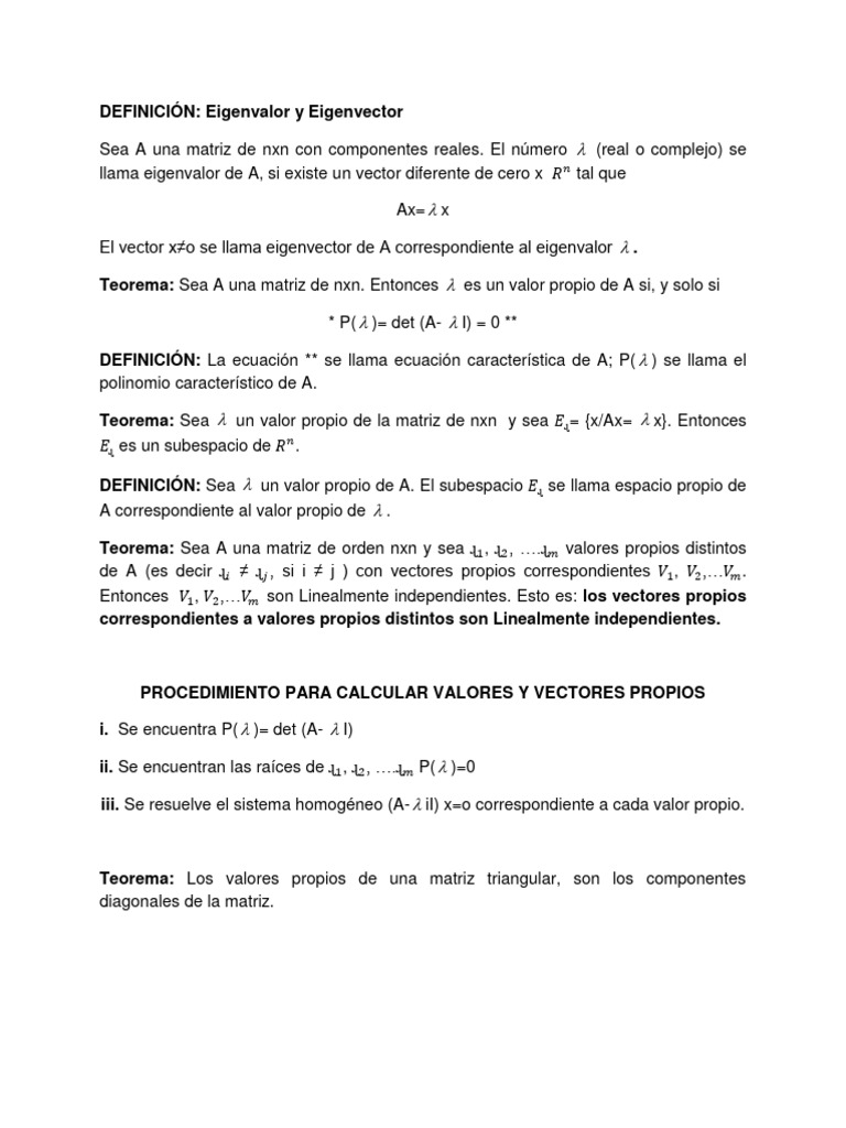 DIAGONALIZACION | PDF | Valores propios y vectores propios | Matriz (Matemáticas)
