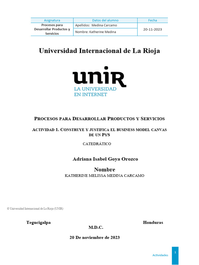 Actividad 1. Construye y Justifica El Business Model Canvas de Un PyS | PDF | Contabilidad ...