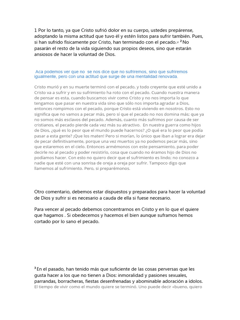 1 pedro 4 | PDF | Pecado | Cristo (título)