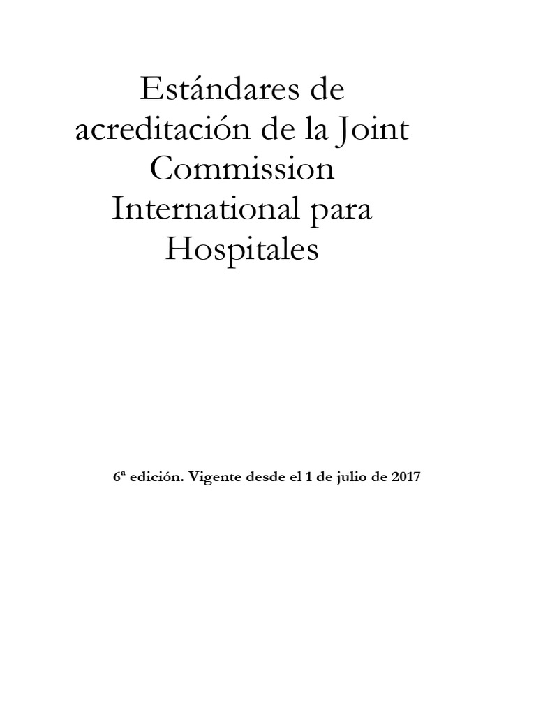 Jci Manual Español 6ta Edicion | PDF | Hospital | Evaluación