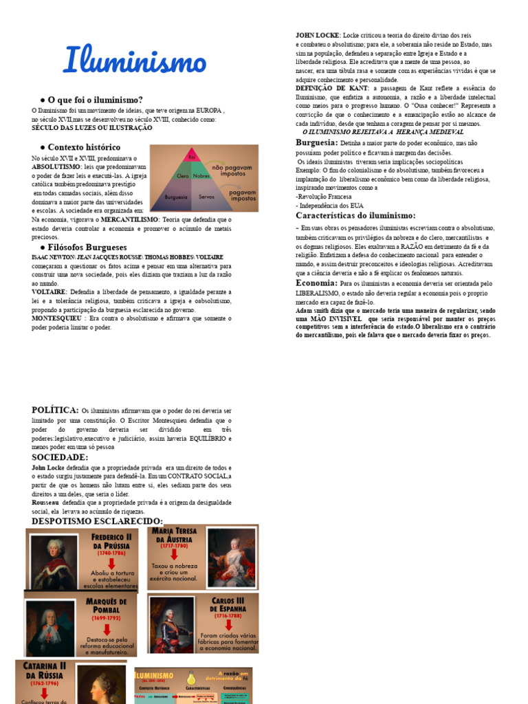 Iluminism: O Que Foi o Iluminismo? | PDF
