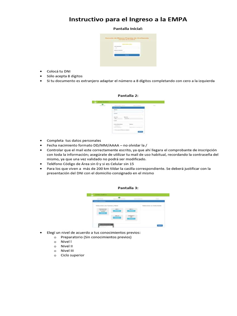 Instructivo Ingreso Empa | PDF