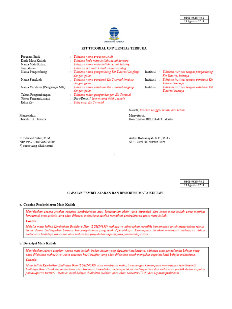 1.4.1 TEMPLATE KIT TUTORIAL - 20190209 Anton-Firman | PDF